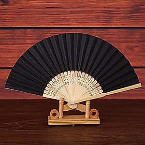 Folding Hand Fan Pattern Folding Dance Wedding Party Lace Silk Folding Hand Held Solid Color Fan веер ручной складной ventilador Decorative Fan (Color : RD)