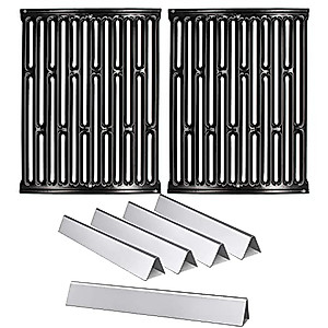 Hongso 15" Grill Grates and 21.5" Flavorizer Bars Heat Plates Replacement Parts for Weber Spirit E S 200 210 with Side Control, Genesis Silver A, Spirit 500 Gas Grills