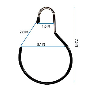 Cedilis 15 Pack Scarf Ring Hangers, Non-Snag Belt Hanger for Closet, Non-Slip Closet Organizer Accessory Holders for Ties Scarves Belts Tank Tops Pashminas, Black