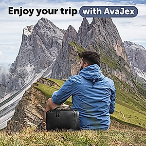 AvaJex Hanging Travel Toiletry Bag for Men & Women - Toiletry Organizer Medium Capacity - Portable Waterproof Hygiene Bag with Detachable Pouches & 5 Compartments for Toiletries Makeup Cosmetics