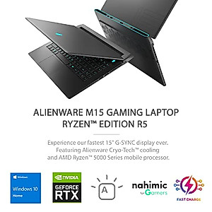 Alienware 2021 M15 Ryzen Edition Gaming Laptop, 15.6" FHD 165Hz 3ms Display, AMD Ryzen 7 5800H (>i7-11370H), RTX 3060 6G GDDR6, 64GB RAM, 2TB SSD, RGB Backlit Keyboard, WiFi 6, Win 10 Home