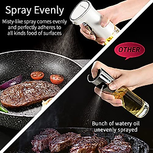 Oil Sprayer for Cooking, 240ml Glass Olive Oil Sprayer Mister, Olive Oil Spray Bottle, Kitchen Gadgets Accessories for Air Fryer, Canola Oil Spritzer, Widely Used for Salad Making, Baking, Frying, BBQ