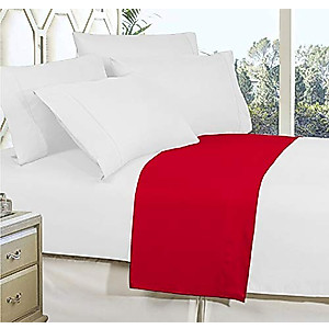 Elegant Comfort Premium Hotel Quality 1-Piece Flat Sheet, Luxury and Softest 1500 Thread Count Egyptian Quality Bedding Flat Sheet, Wrinkle-Free, Stain-Resistant, Queen, Red