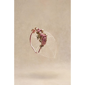 BABEYOND 1920s Fascinator Mesh Flower Pearl Veil Headband Bridal Wedding Tea Party Fascinator Veil for Women