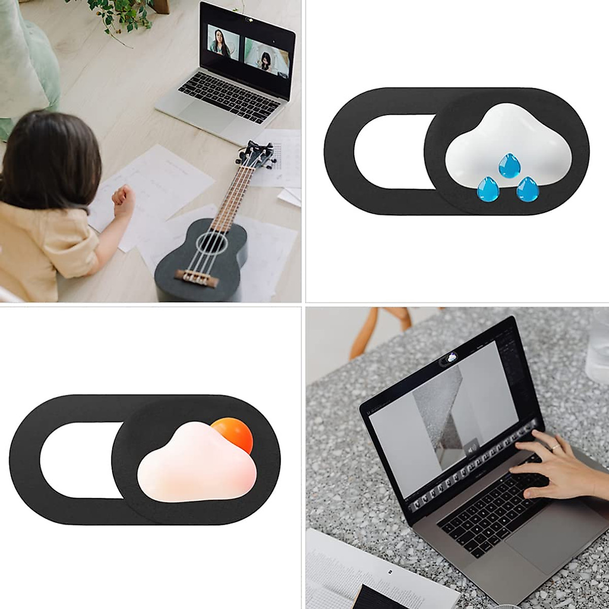 SOLUSTRE 6pcs Camera Cover Webcam Privacy Slider Laptop Camera Webcam Cover Slider Laptop Cam Cover Camera Slider Camera for Computer Phone Camera Computer Laptop Lens Slide Rail White Abs