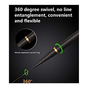 Carbon Fiber Telescopic Power Hand Pole Fishing Rod 2.7M-10M Travel Ultra Light Carp Fishing Rod Feeder DaJiKan (Color : Black, Length : 4.5m)