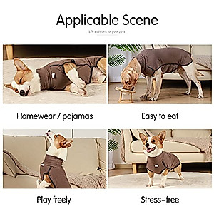 HEYWEAN Dog Fleece Sweater Soft Thickening Warm Pet Shirt Winter Dog Coat Pullover Design and Sleeveless Cloth for Puppy (Coffee, S)
