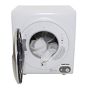 Magic Clean MCLD24WI Clothes Dryer Portable Front Loading for Laundry, Compact for Apartments, RV and More, White