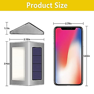 iThird Solar Step Lights, 6 LED Solar Fence Lights Waterproof Deck Step Lights Auto ON/Off Solar Powered Outdoor Lights for Decks Fences Steps Stairs Garden Backyard Patio Outside (12 Pack Daylight)