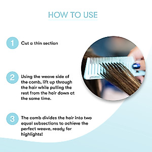 Framar Dreamweaver Highlight Comb Set – Combs for Hair Stylist, Highlighting Comb, Hair Dye Comb, Hair Highlighter Comb with Metal Pick, Balayage Comb - 3 Pack Pastel