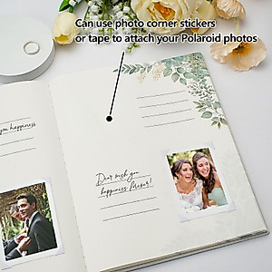 Vienrose Wedding Guest Book Polaroid Guest Book Photo GuestBook Sign in book Personalized Linen Cover 120 Pages Hardcover with Lined, Alternative Baby Shower, Party, Birthday (10" x 8" Traditional)