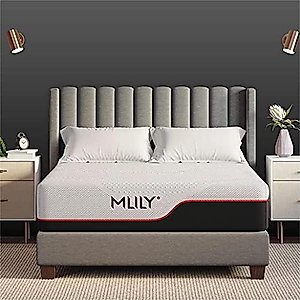 MLILY 12 Inch Cal King Mattress, Manchester United Memory Foam Medium Plush Mattress in a Box, Charcoal Gel Cooling Bamboo Mattress, CertiPUR-US Certified Made in USA, 72”x84”x12” White