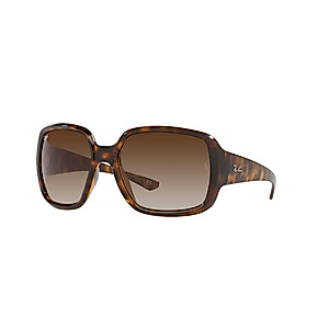 Ray-Ban Rb4347 Powderhorn Square Sunglasses, Havana/Brown Gradient Dark Brown, 60 mm