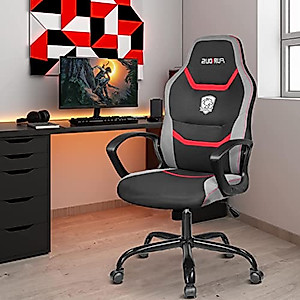 Toszn Office Chairs, Gaming Chair Swivel Ergonomic Computer Desk Chair with Mesh Padded Seat Adjustable Video Gamer Chairs for Teens, Back Support and Nylon Armrest Red