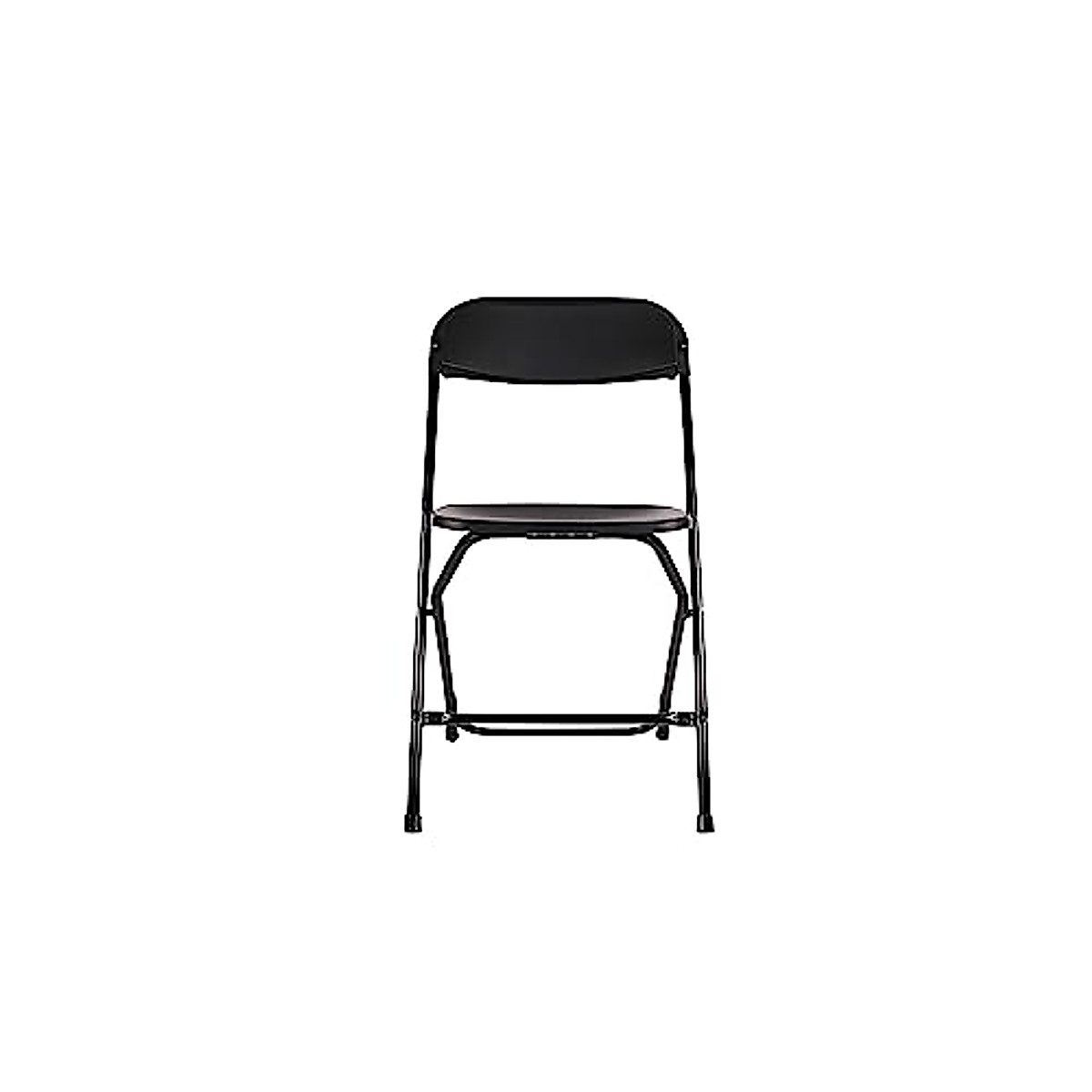 BTEXPERT Plastic Folding Steel Frame Commercial High Capacity Event Chair Lightweight Set for Office Wedding Party Picnic Kitchen Dining Church School Set of 2, Black