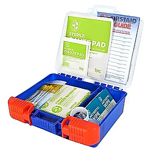 Be Smart Get Prepared 110 pc First Aid Kit: Clean, Treat, Protect Minor Cuts, Home, Office, Car, School, Business, Travel, Emergency, Outdoor, Camping & Sports, FSA/HSA (Packaging may vary)