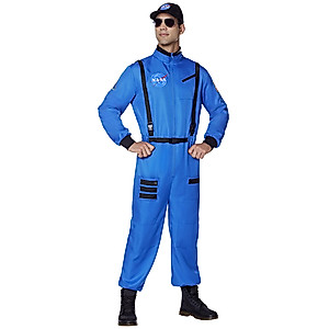 Spirit Halloween Adult Blue NASA Jumpsuit Costume - XL