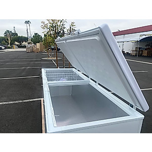Commercial Freezer Chest freezer 35 cuft, 90 inches Long, ice cream freezer large capacity, NSF certified, White Solid 2 door w Storage Baskets BD-1050