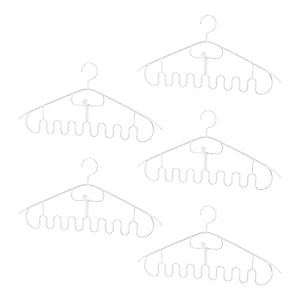 WskLinft 5Pcs Clothes Drying Racks Hold Clothes Long Service Life Clothing Wave Pattern Storage Hangers for Home White
