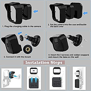 Blink Outdoor Camera Housing and Mounting Bracket, Weatherproof Protective Cover and 360 Degrees Adjustable Mount with Blink Sync Module 2 Outlet Mount for Blink Home Security System (3 Pack)