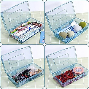 DANRONG Pencil Box, Large Capacity Pencil Case, Plastic Pencil Boxs for Kids Girls Boys Adults, Hard Crayon Box Storage with Snap-Tight Lid for School Office Supplies