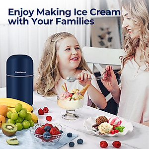 Narcissus Ice Cream Maker Machine for Gelato, Sorbet, Frozen Yogurt & Smoothie, 150ml Solid Ice Cream Once, Suitable for 1-2 People, with 30 Recipes