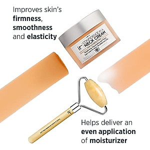 IT Cosmetics Smooth & Tighten Skincare Set - Includes Confidence in a Neck Cream (2.6 oz) + Heavenly Luxe Neck & Face Roller - Firming Moisturizer - with Elastin, Collagen & Hyaluronic Acid