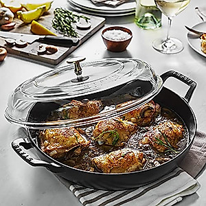 STAUB Braiser with Glass Lid, 3.5-Qt, Matte Black