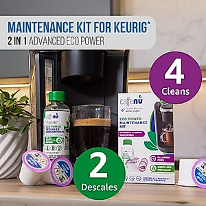 Keurig Descaling Solution and Cleaning Kit Compatible 1.0 & 2.0 K Cup Coffee Machines. 3 Month Supply. 2 uses per Bottle & 4 Keurig Cleaner Pods. Removes Limescale & Cleans Pod Area. Eco Friendly
