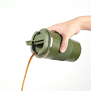 LOEENANC 12oz Travel Mug, Insulated Coffee Cup, Leak Proof, Anti-skid, Thermal Insulation For Over 8 Hours, Easy To Clean, Reusable Stainless Steel Double Deck Coffee Cup。