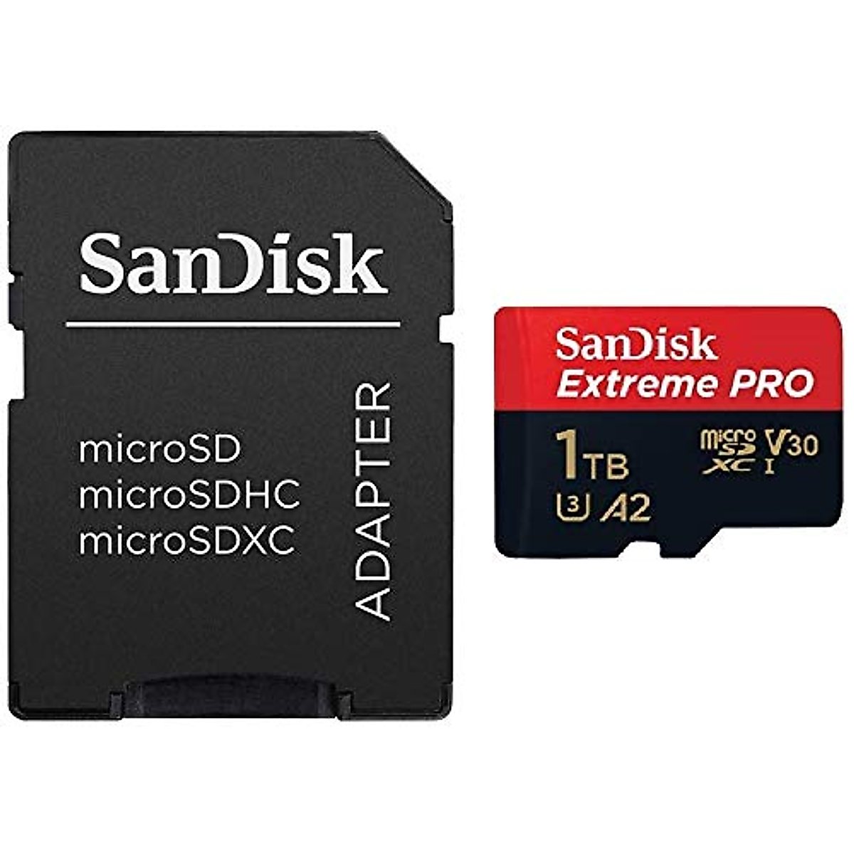 SanDisk 1TB Extreme Pro MicroSD Memory Card with Adapter Works with GoPro Hero 9, Hero 8, Max 360 - U3 V30 4K A2 Class 10 (SDSQXCZ-1T00-GN6MA) Bundle with 1 Everything But Stromboli Micro Card Reader