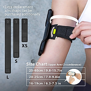 Bone Run Tie 2 Phone Holder for Running Armband Universal Cell Phone Holder, Running Arm Bands for Cell Phone Size 4.7-7.2 Inches for iPhone15 14 13 12 11 Samsung Galaxy (Black -L/Arm 9.8-15.7")