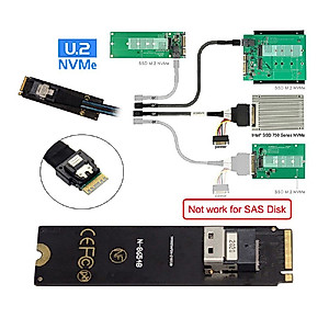 Cablecc NGFF M-Key NVME to U.2 U2 Kit SFF-8639 to SFF-8654 Slimline SAS PCIe SSD Adapter for Mainboard