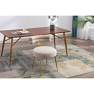 Dsnyu Beige Chair Accent, Modern Chair Velvet Armless Comfy Home Furniture for Living Room 19.29" Lx21.65 Wx28.35 H