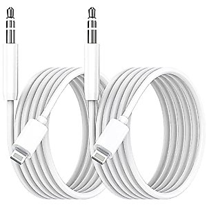 2 Pack iPhone Aux Cord for Car, Apple MFi Certified Lightning to 3.5 mm Headphone Jack Adapter Male Aux Stereo Audio Cable Compatible with iPhone 13 12 Pro Max 11 Pro Max XS XR X 8 7 Plus i Pad, 3.3ft