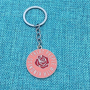 xyqcy One Direction Gift Treat People with Kindness Keychain for Harry Merch Fans Jewelry for Her & Him, Mother Daughter Sisters Friends Friendship, Birthday Valentines Anniversary Christmas
