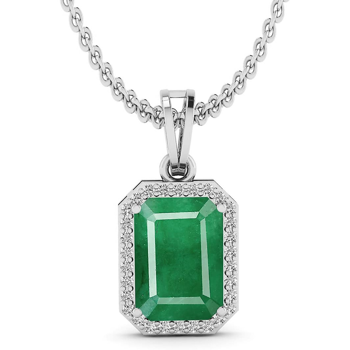 LMDPRAJAPATIS Original 10X15MM Zambian Emerald Panna Jwelery Pendant for 925 Sterling Silver with Stemp Gifted Pendant
