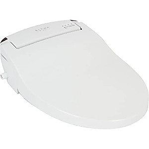ALPHA BIDET JX Elongated Bidet Toilet Seat, White, Endless Warm Water, Rear and Front Wash, LED Light, Quiet Operation, Wireless Remote, Low Profile Sittable Lid, 3 Year Warranty (Elongated)