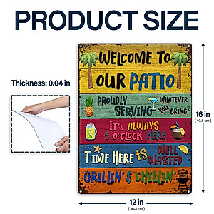 Wander Prints Welcome patio Sign - Birthday Gift for men, women, Christmas Gifts For new home Friends, Neighbor - Classic Metal Signs