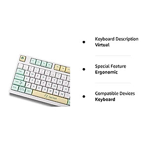 PBT Cat White Cyan Keycaps Set XDA Profile 130 Keys Custom Dye-Sub Cute Keyboard Keycaps for 60% 65% 70% 100% Cherry Gateron MX Switches Mechanical Keyboards