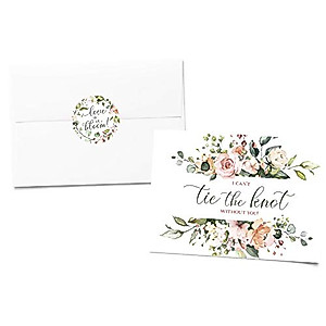 Set of 10 Watercolor Floral I Can't Tie the Knot without You Cards with Envelopes and Seals, Wedding Party Proposal Cards, Propose to your Bridesmaids, Maid of Honor, Matron of Honor, Flower Girl