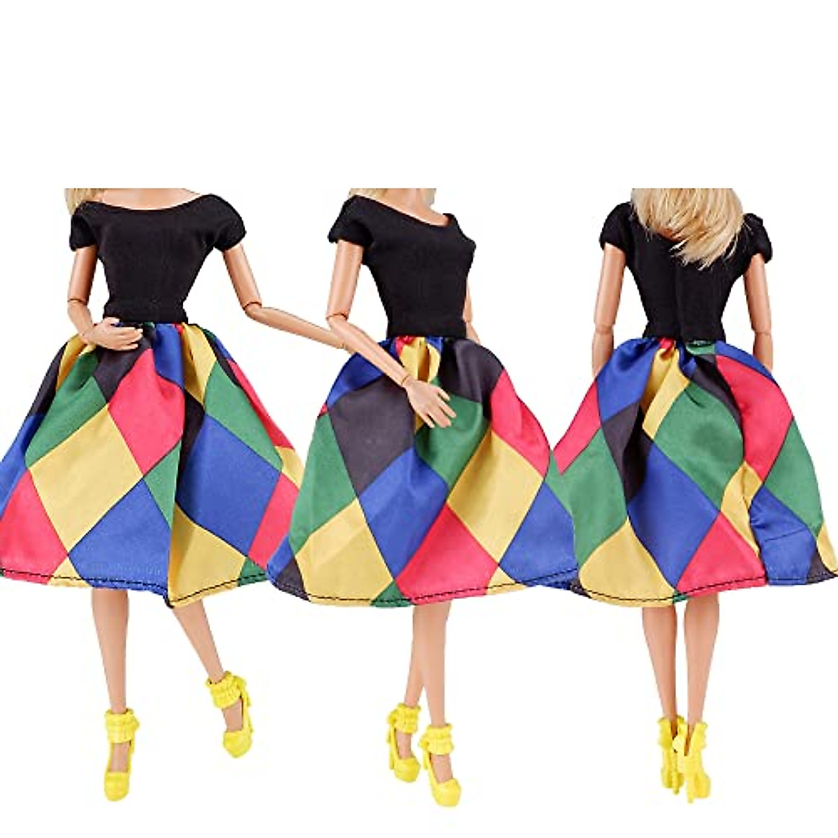 E-TING 3 Sets Doll Clothes Chiffon Skirt Jumpsuits Office Style Wears Dress for 11.5 Inches Girl Dolls