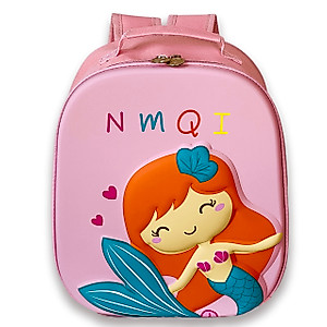 Kids Preschool Mermaid Backpack, Durable and Lightweight Pink 3D Backpack for Little Kids for Travel, Preschool and Kindergarten (Pink Mermaid)
