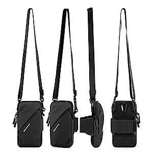 Prime Comfort Phone Holder, Small Crossbody Shoulder Holsters Bag with Arm Band, Fits iPhone and Android, Use for Running, Walking, Hiking & Biking (6.7 Inches, Black)