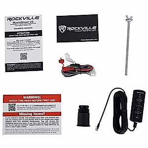 Rockville RockGhost V2 Powered 11" 800w Car Subwoofer Fits Inside Spare Tire,Black