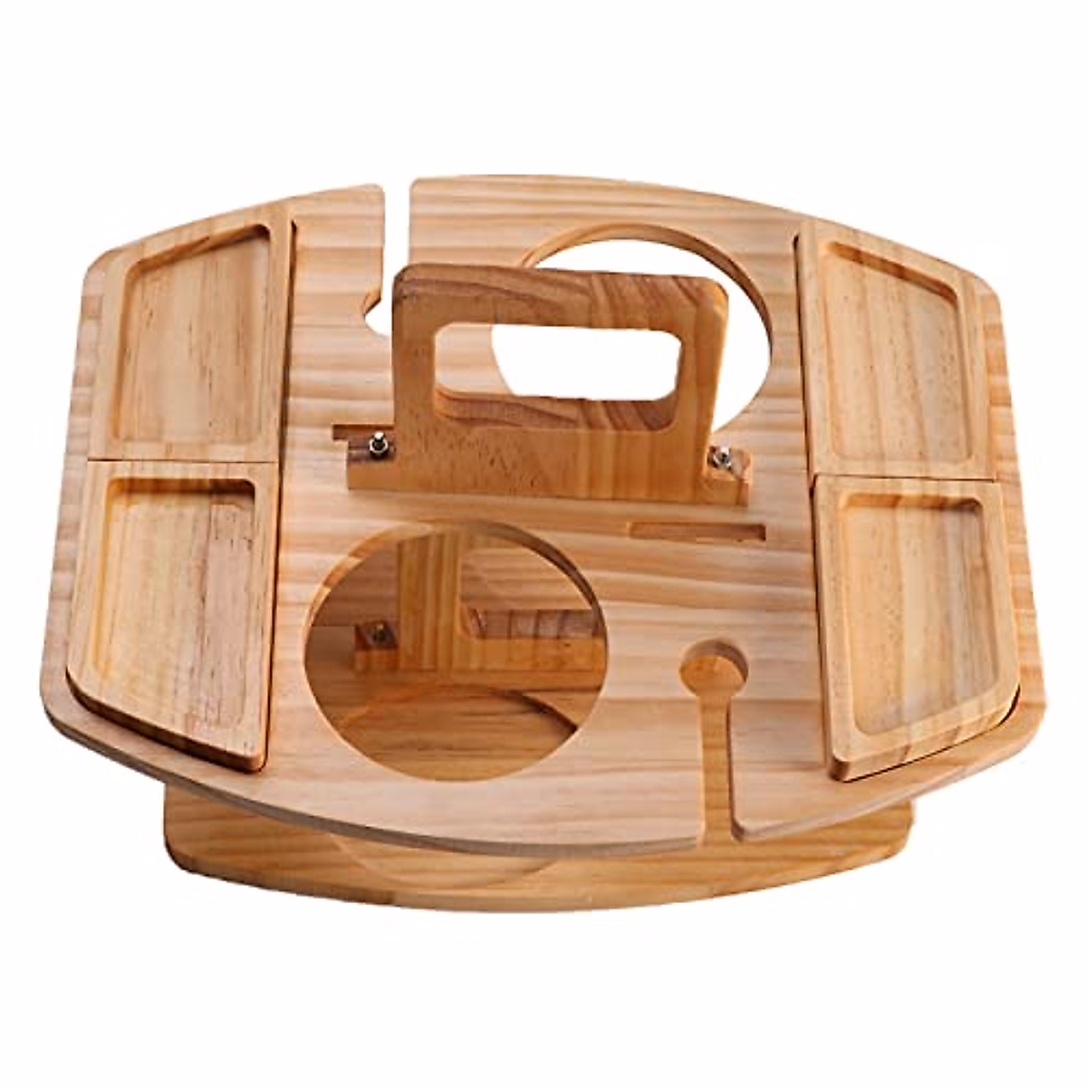 SUNESA Portable Picnic Table Lightweight Garden Wooden Picnic Table Outdoor Camping Party with Glass Holder Furniture Beach Barbecue Snack Tray Foldable Camping Table