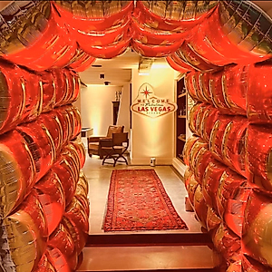 Orgnafey Hot Magenta Pink Square Foil Balloons Wall Backdrop Double Sided Metallic Balloon Tunnel Arch Garland Kit For Anniversary Bachelorette Birthday Engagement Bridal Baby Shower Party Decorations