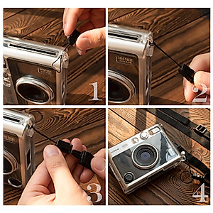 Rieibi Clear Protective Case for Fujifilm Instax Mini Evo Instant Camera - Hard Carrying Case Cover with Shoulder Strap