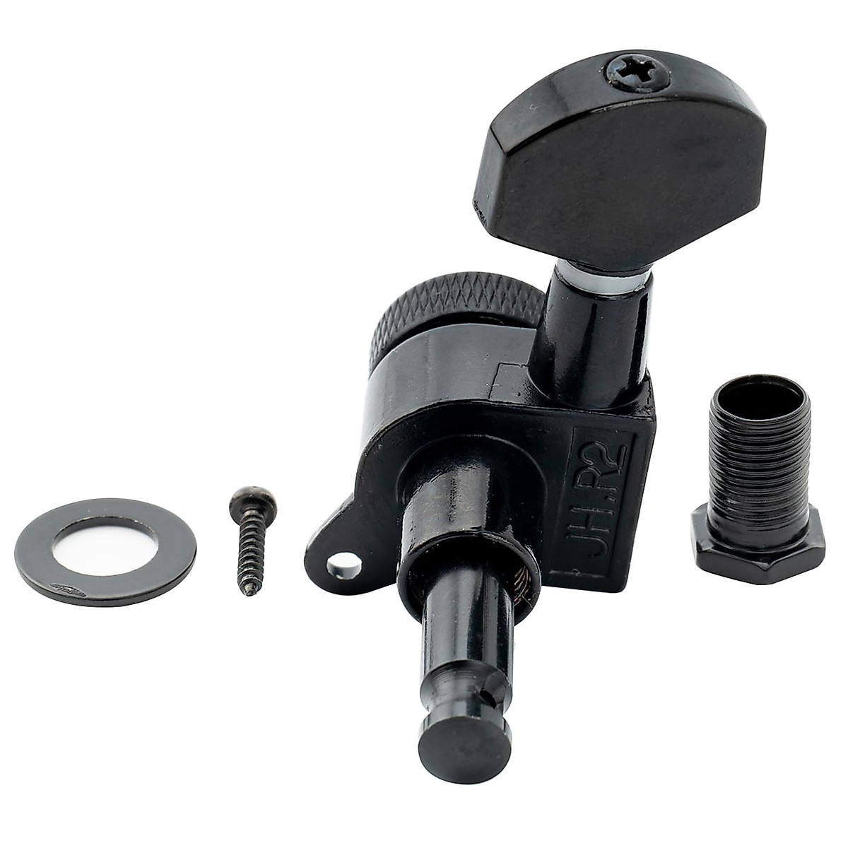 Musiclily Pro 6 inline Guitar Locking Tuners 6R String Tuning Pegs Keys Machine Heads Set for Fender Stratocaster Strat Telecaster Tele Style Electric Guitar, Black