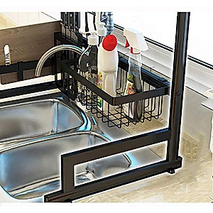 SDGH Dish Rack - Stainless Steel Dish Rack Nonslip Length Adjustable with Chopstick Holder